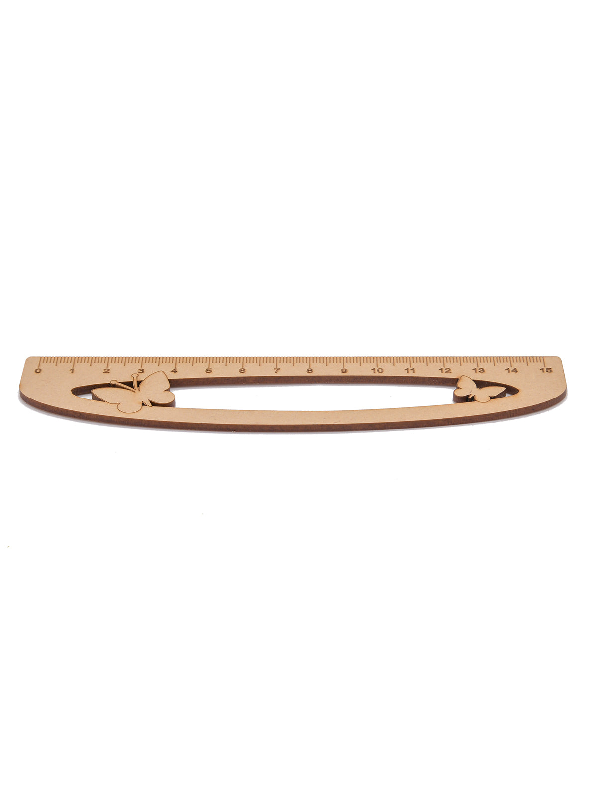 D Shape Butterfly Wooden Ruler | Scale 15 CMS | The Engraved Store